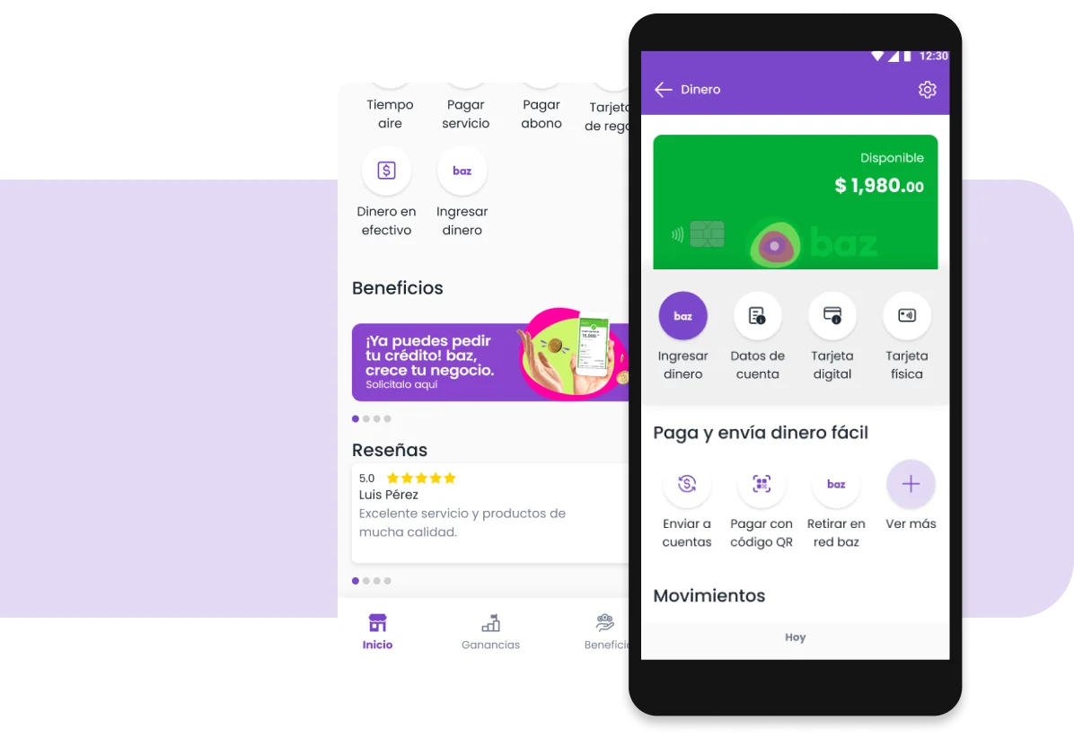 solicita un crédito en baz súperapp negocios