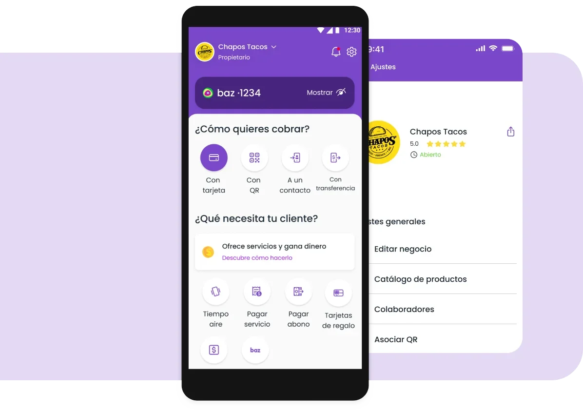métodos de pago en baz súperapp negocios